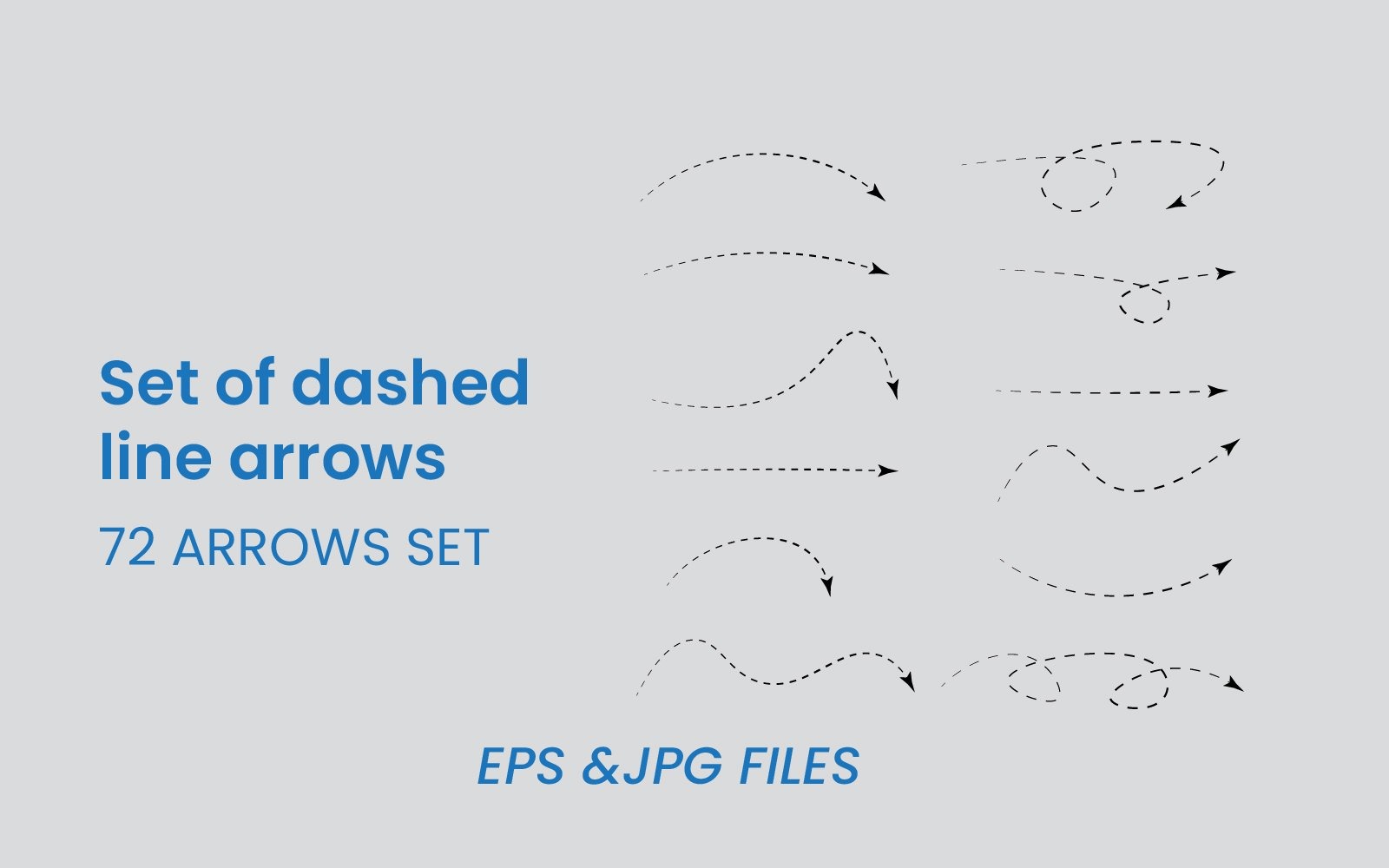 Set of dashed line arrows #426773 - TemplateMonster
