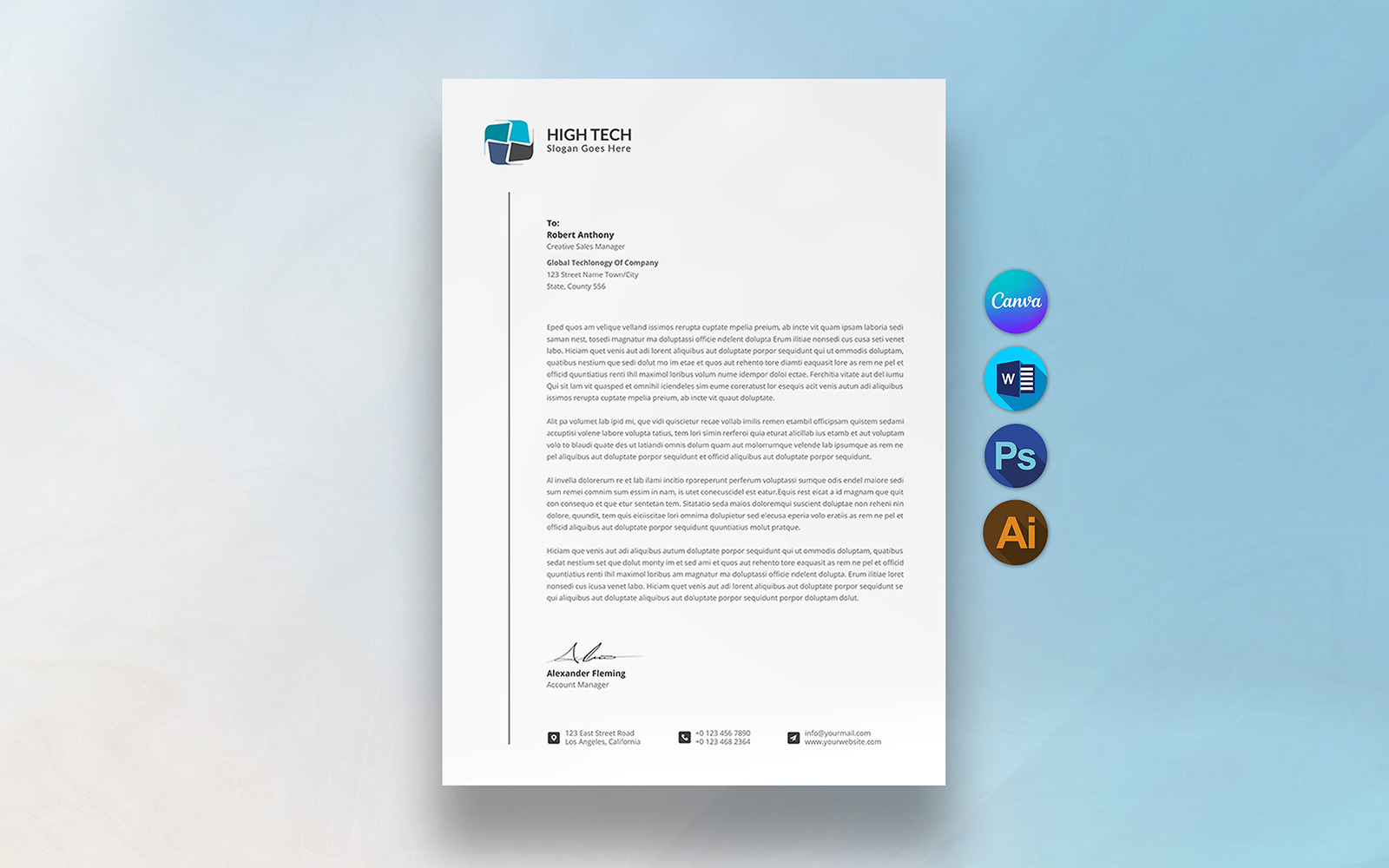 Business Letterhead Template Canva #427084 - TemplateMonster