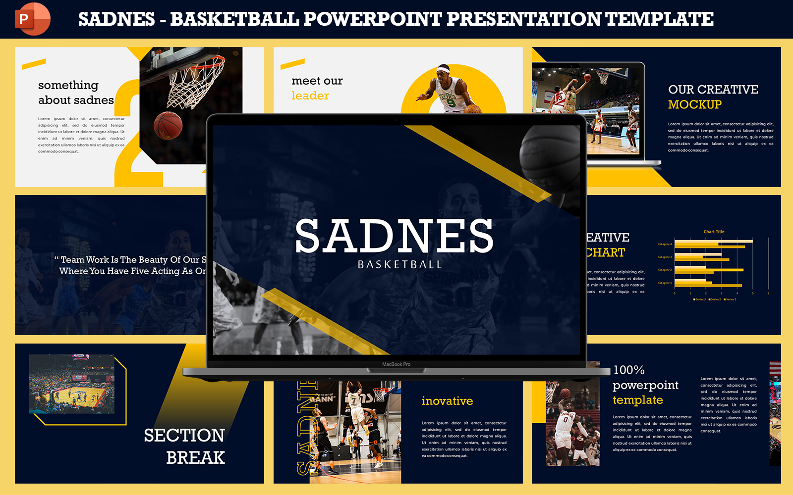Sadnes - Basketball Presentation Template - TemplateMonster