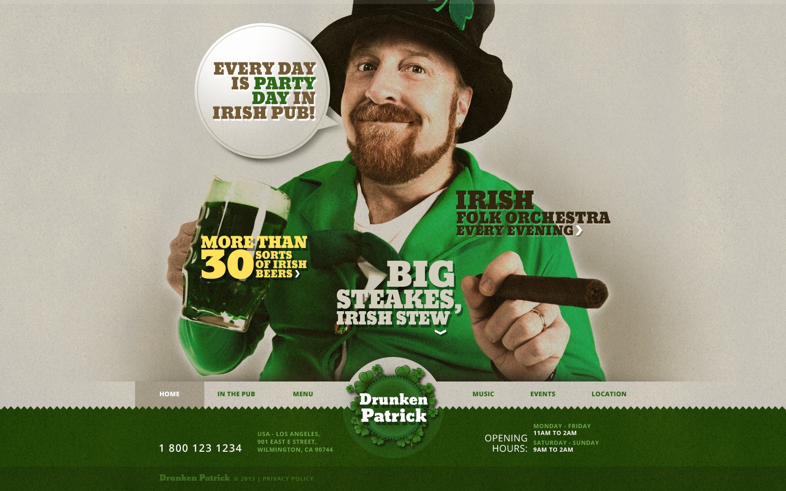 Pub Website Template #42841 - TemplateMonster