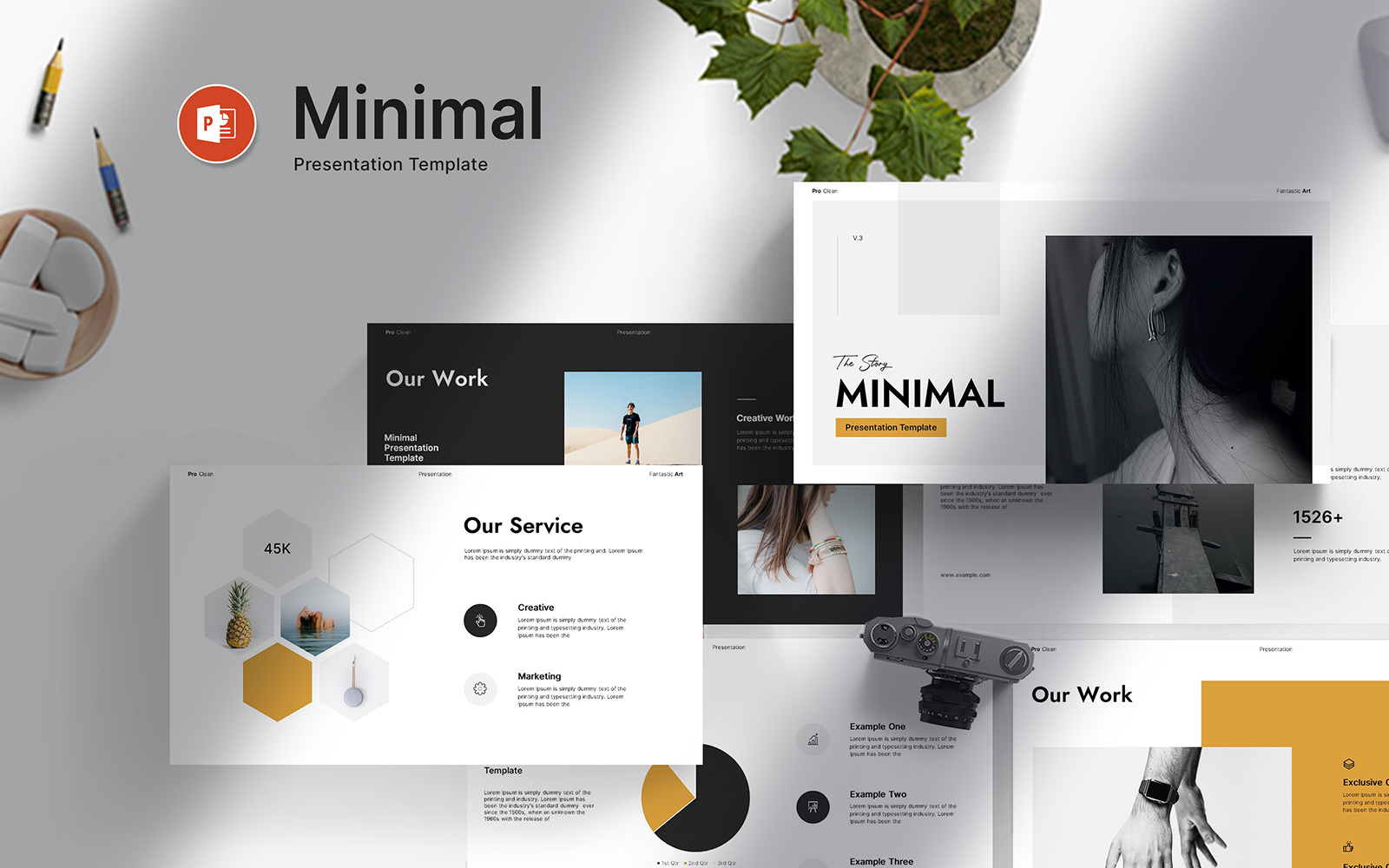 Modèle de présentation PowerPoint propre minimal