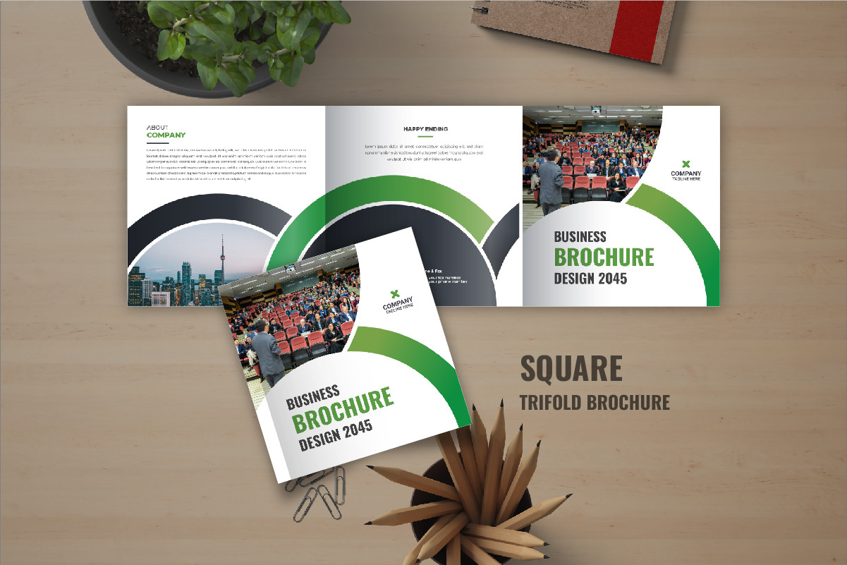 Business square trifold brochure or Modern square trifold brochure ...