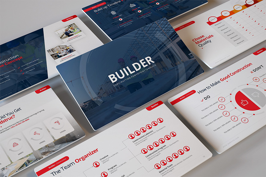 Builder - Construction PowerPoint Template - TemplateMonster
