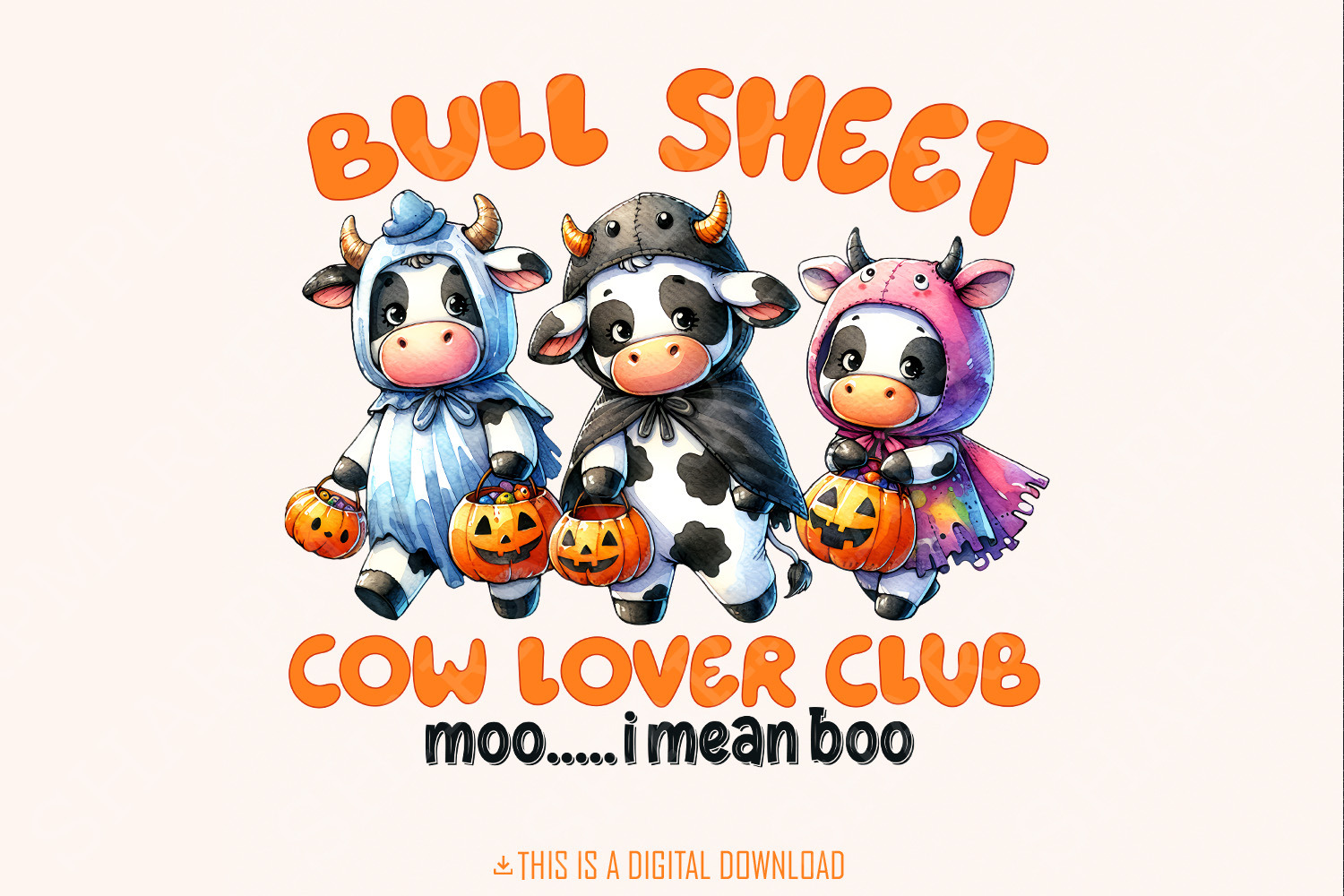 Bull Sheet PNG, Halloween Png, Ghost Cows PNG, Funny Cow Png, Spooky ...