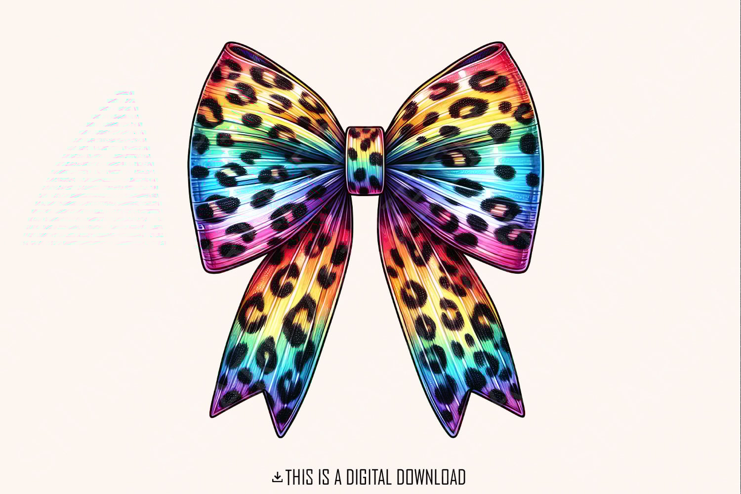 Rainbow Leopard Bow PNG, Colorful Hair Bow Clipart, Animal Print ...