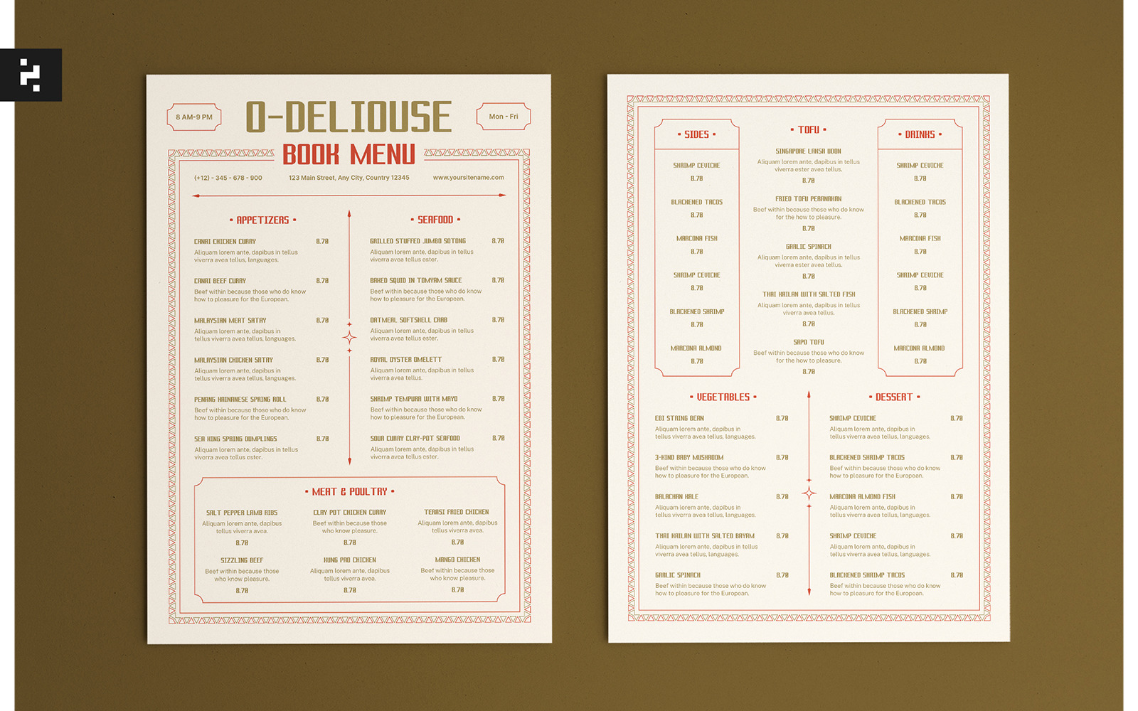 Simple Bistro Menu Template #434558 - TemplateMonster