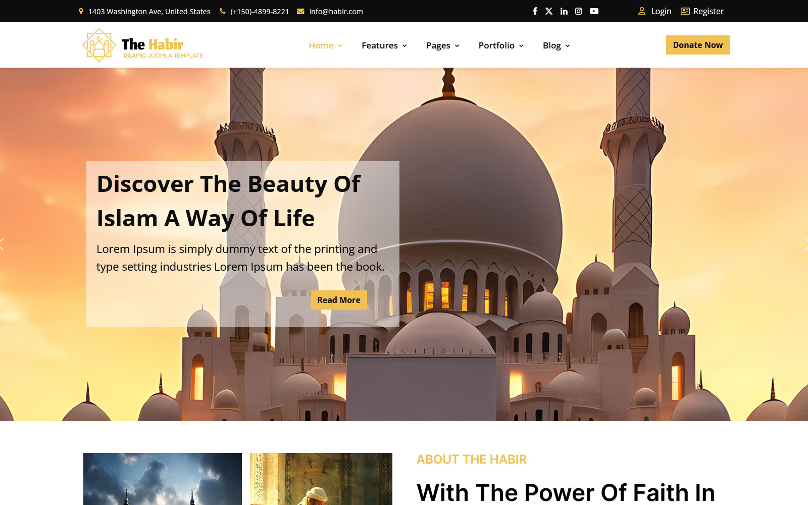 Habir Islamic Joomla Template #436265 - TemplateMonster