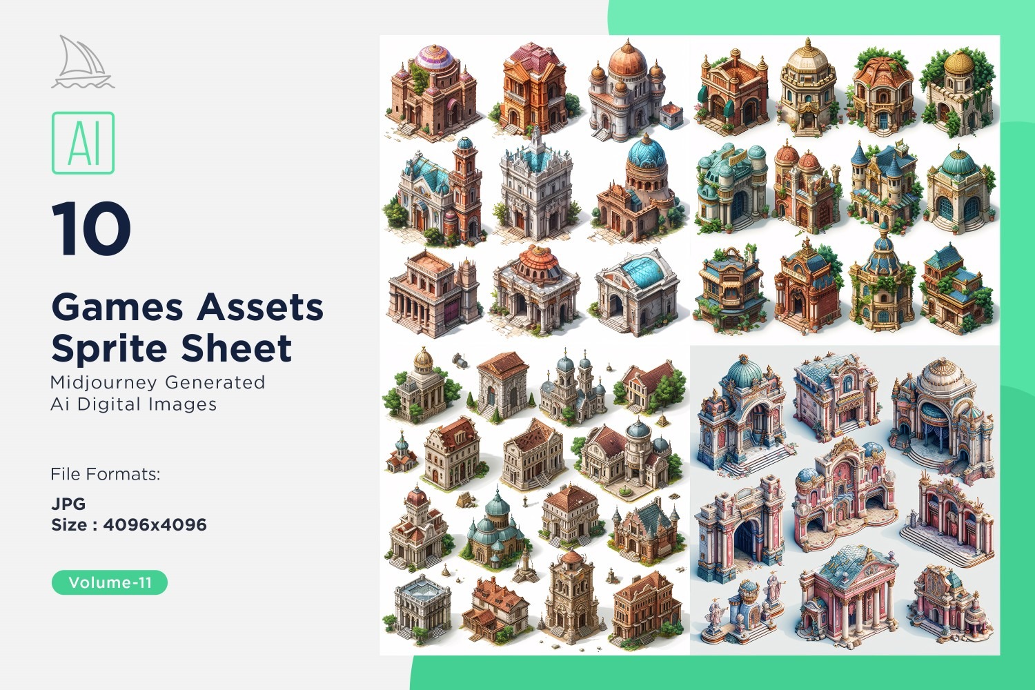 Games Assets Sprite Sheet on White Background Set 11