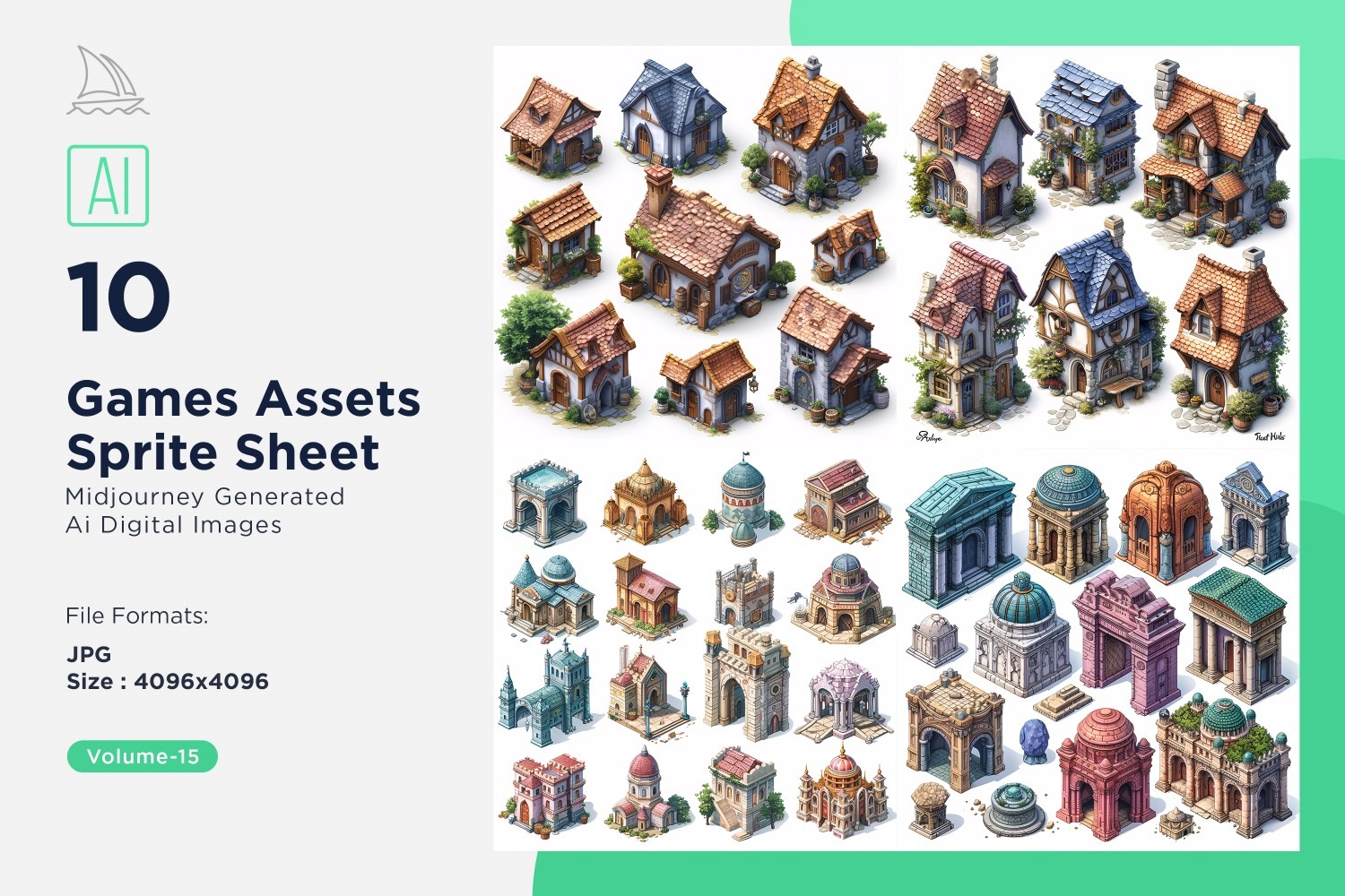 Games Assets Sprite Sheet on White Background Set 15