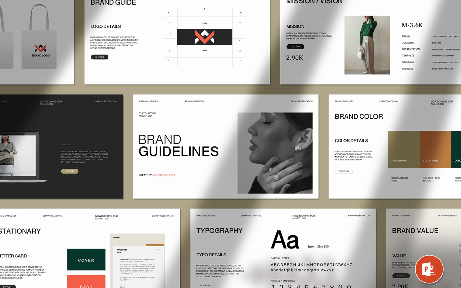 Brand Guideline Minimal PowerPoint Template - TemplateMonster