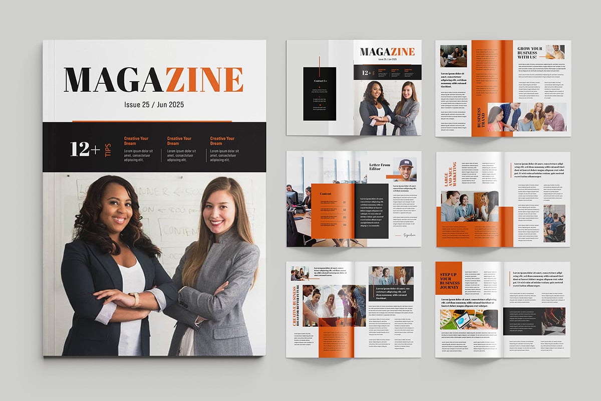 Magazine Layout Template Business Magazine Design