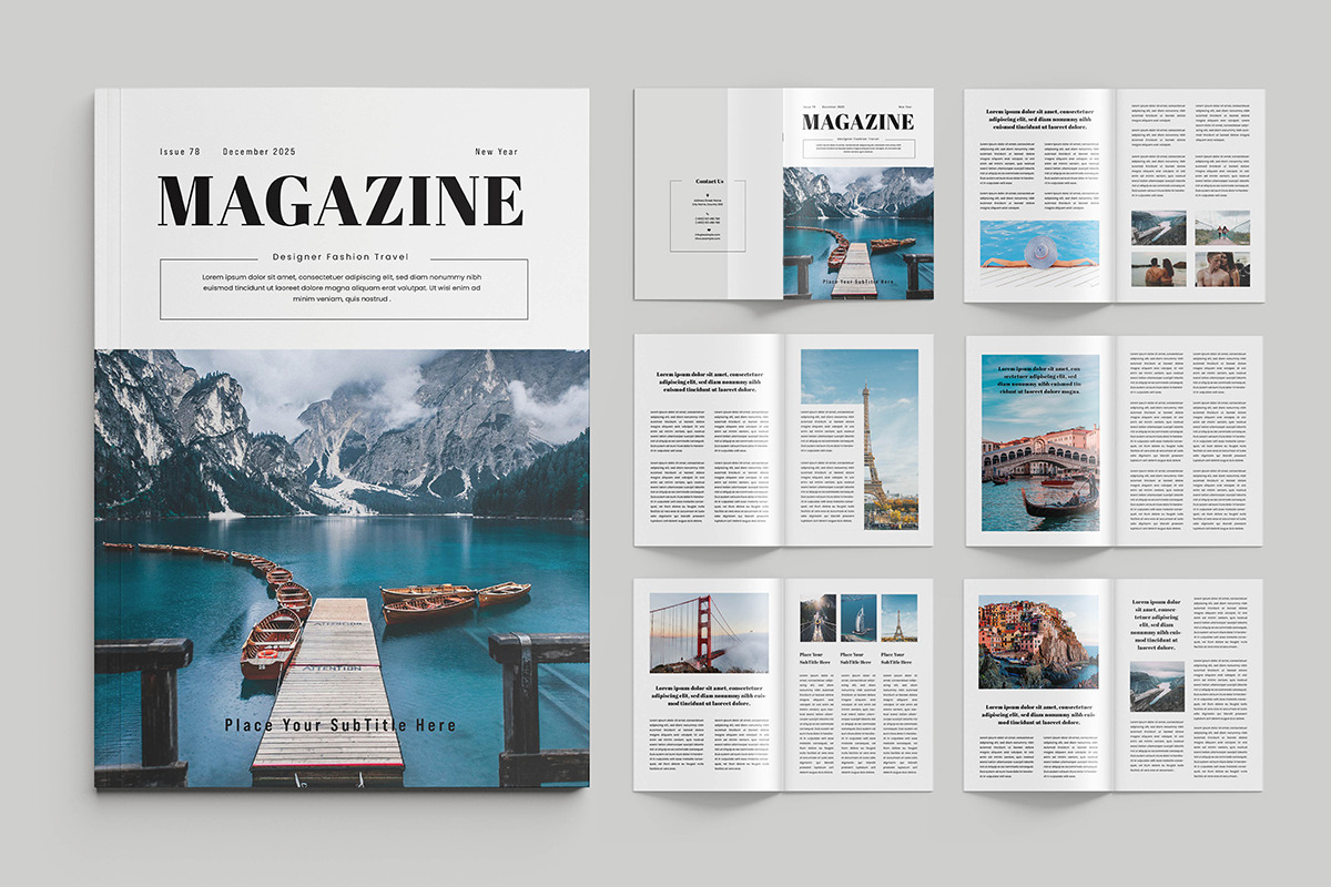 Magazine Layout Template Design #439019 - TemplateMonster