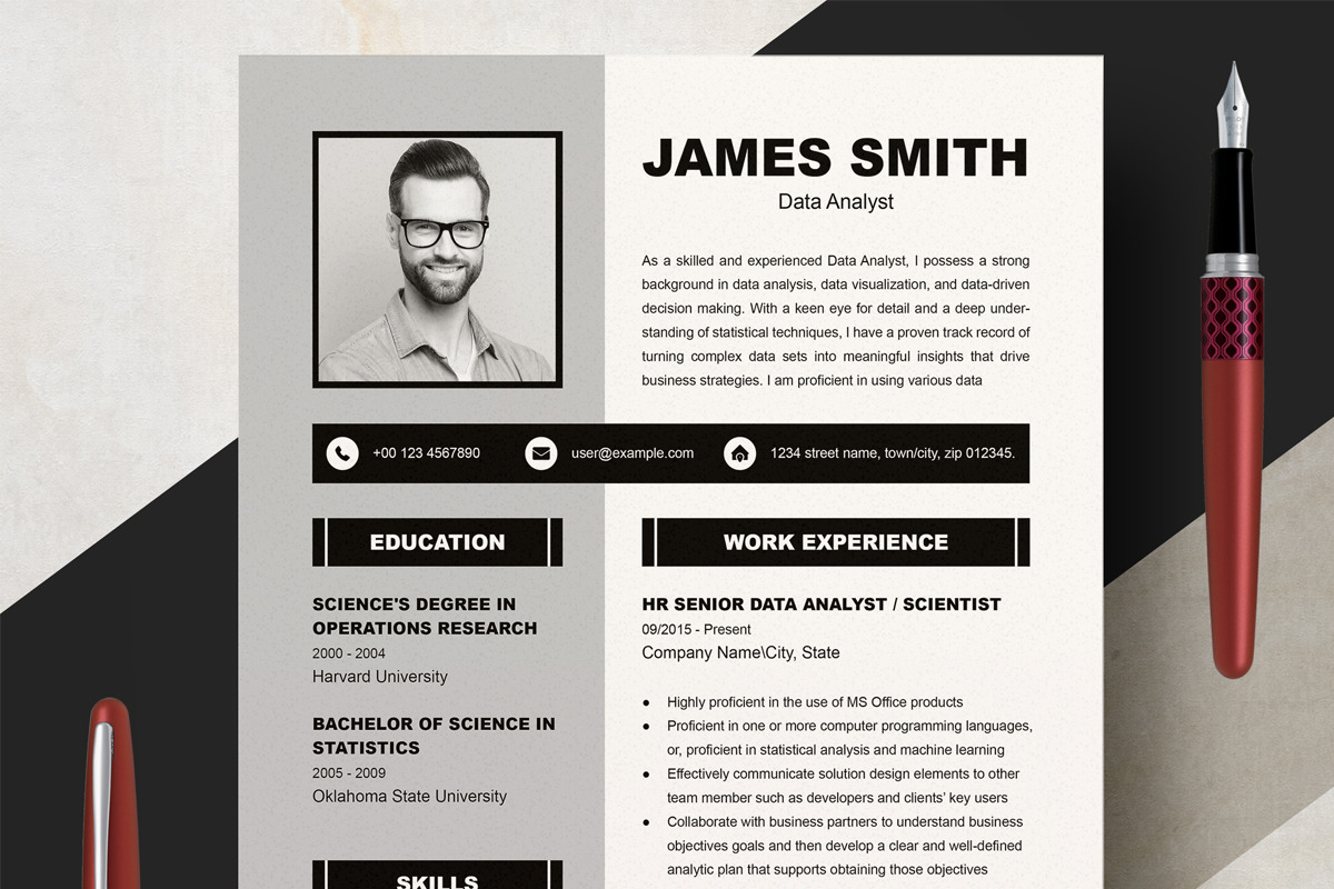 Simple Minimalist Resume Template Layout - TemplateMonster