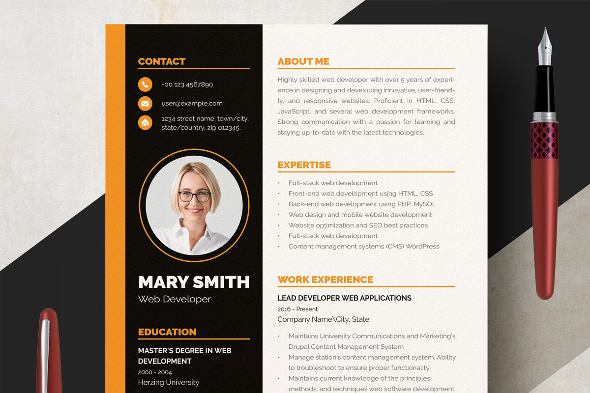Elegant Professional Resume Template Layout - TemplateMonster