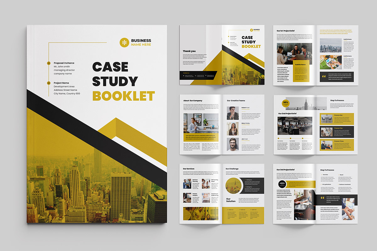 Case study booklet template case study brochure design