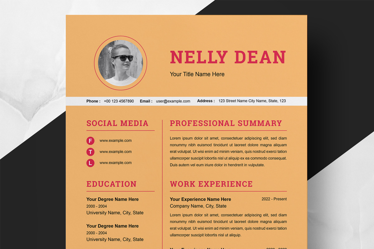 Modern Professional CV Template #441179 - TemplateMonster