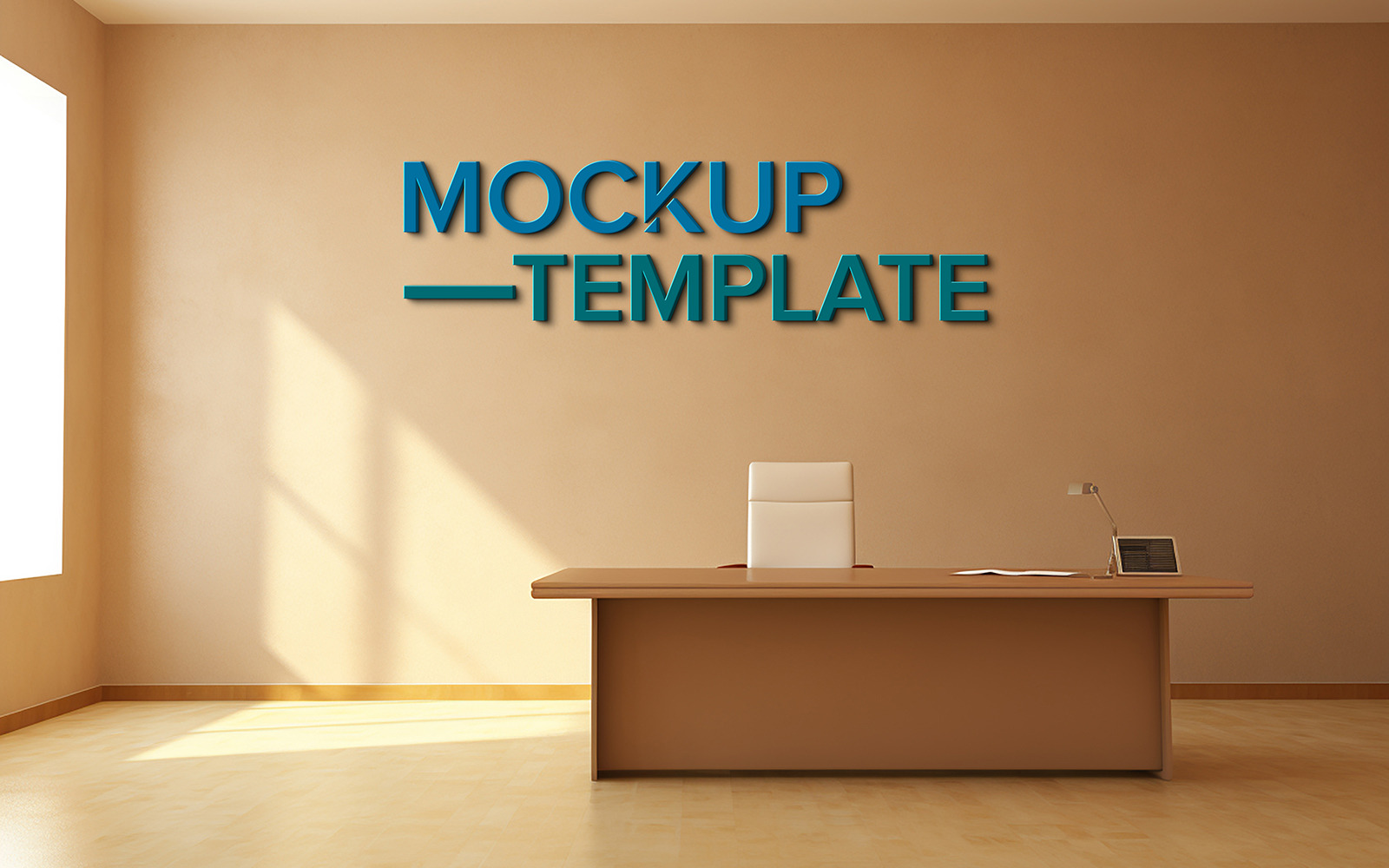 Realistic manager room wall mockup psd - TemplateMonster