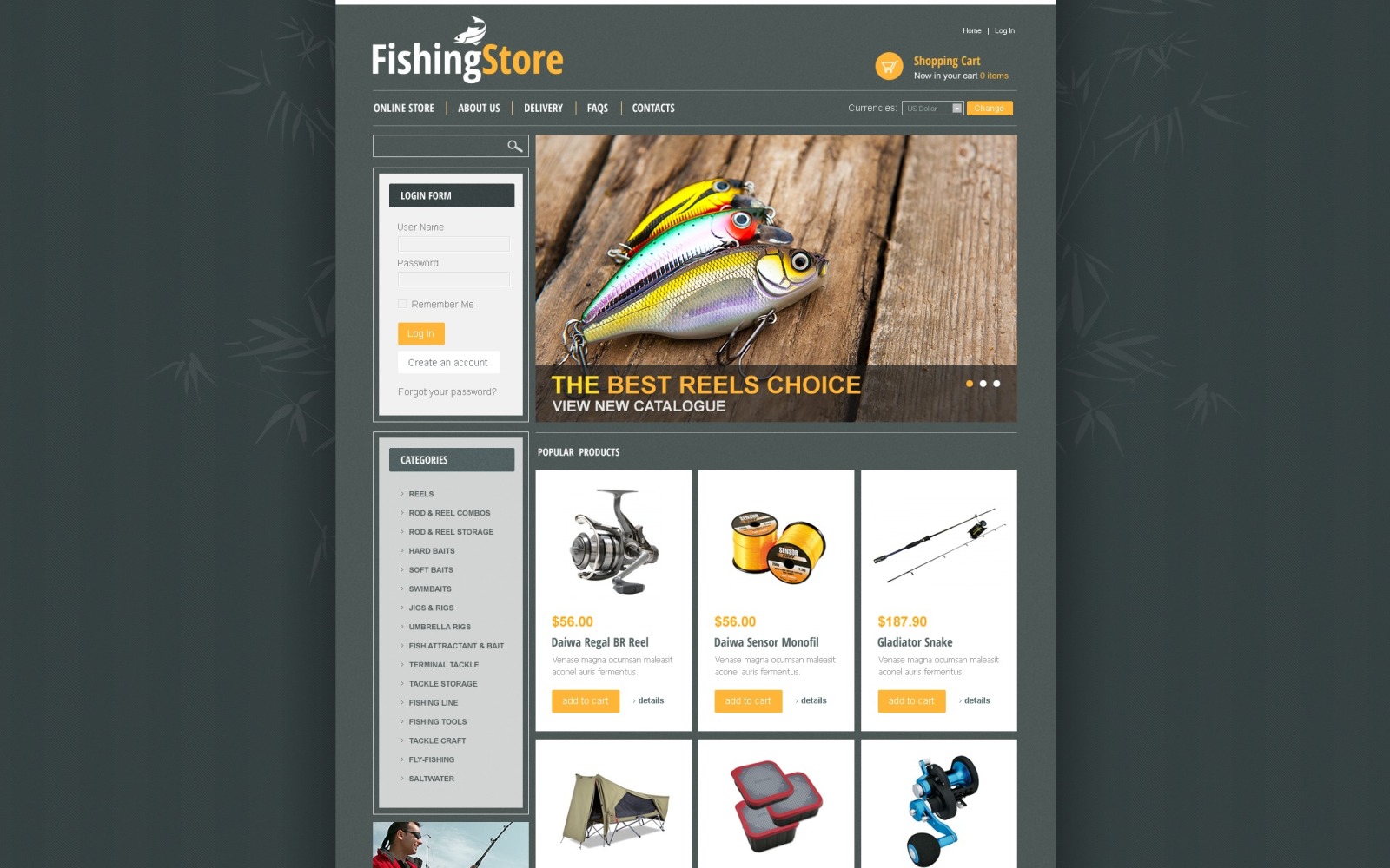 Fishing Store VirtueMart Template #44265 - TemplateMonster