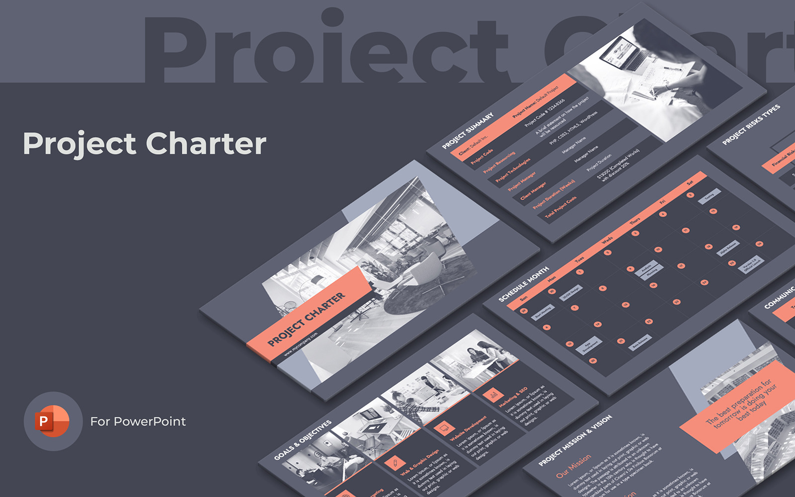 Project Charter PowerPoint #442164 - TemplateMonster