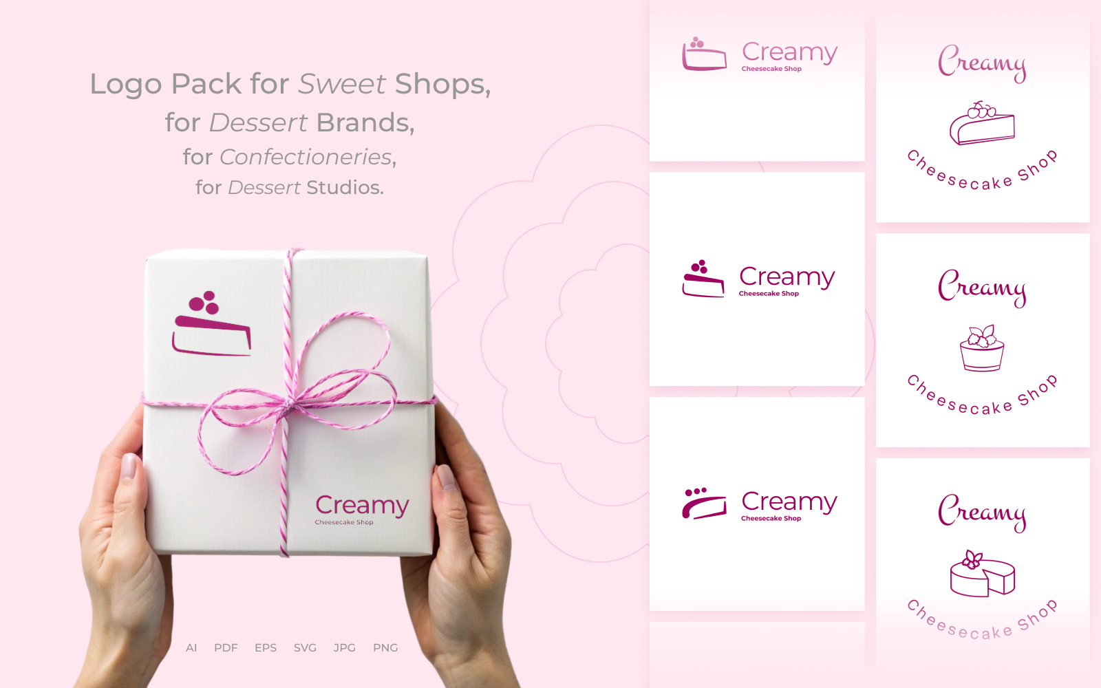 Creamy Cheesecake Shop_Sweet Logo Pack Template