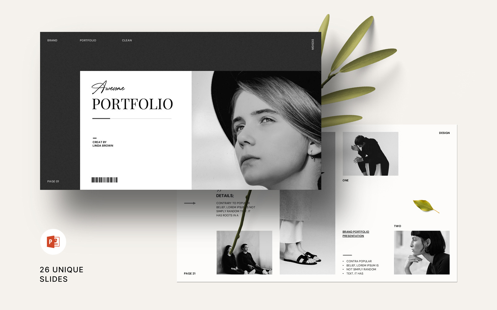 Impresionante plantilla de presentación de portafolio