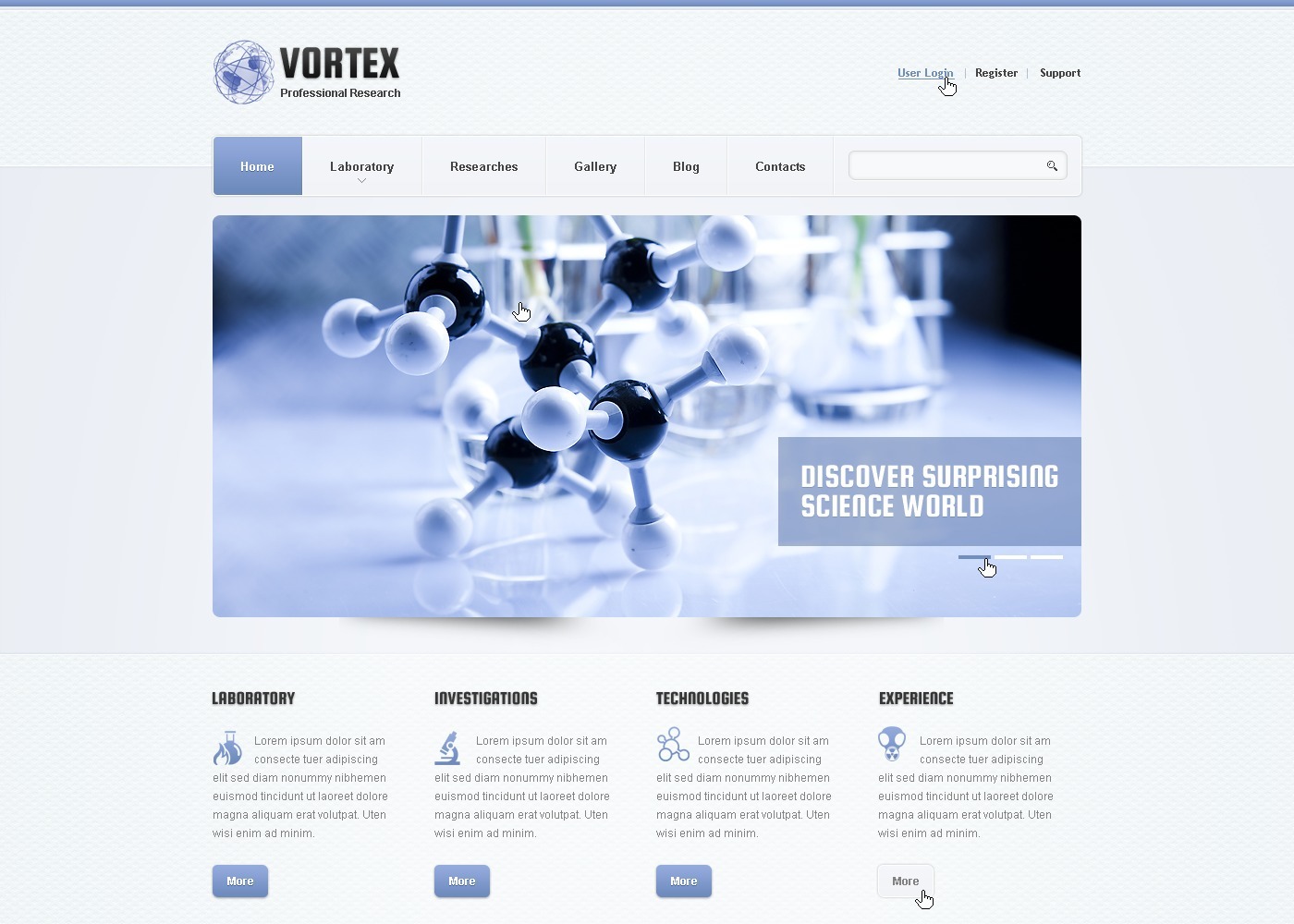 Science Lab Responsive Website Template - TemplateMonster