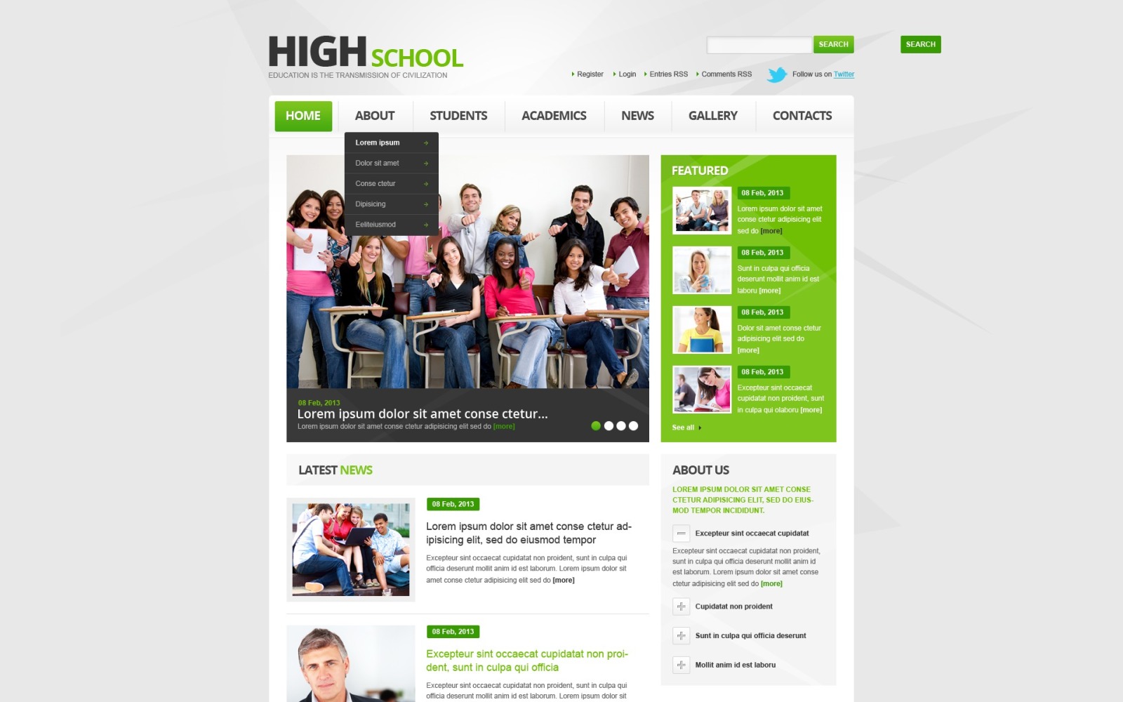 University Responsive Website Template - TemplateMonster