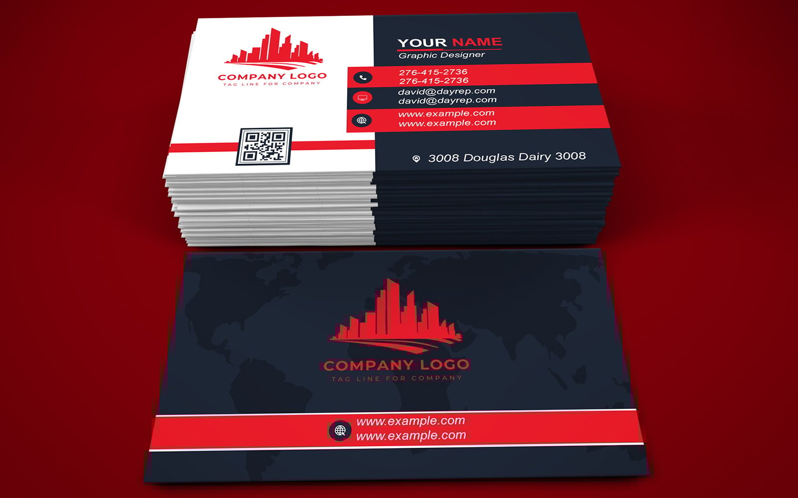 Business Card Template - E-card Template with Customizable Designs - 504