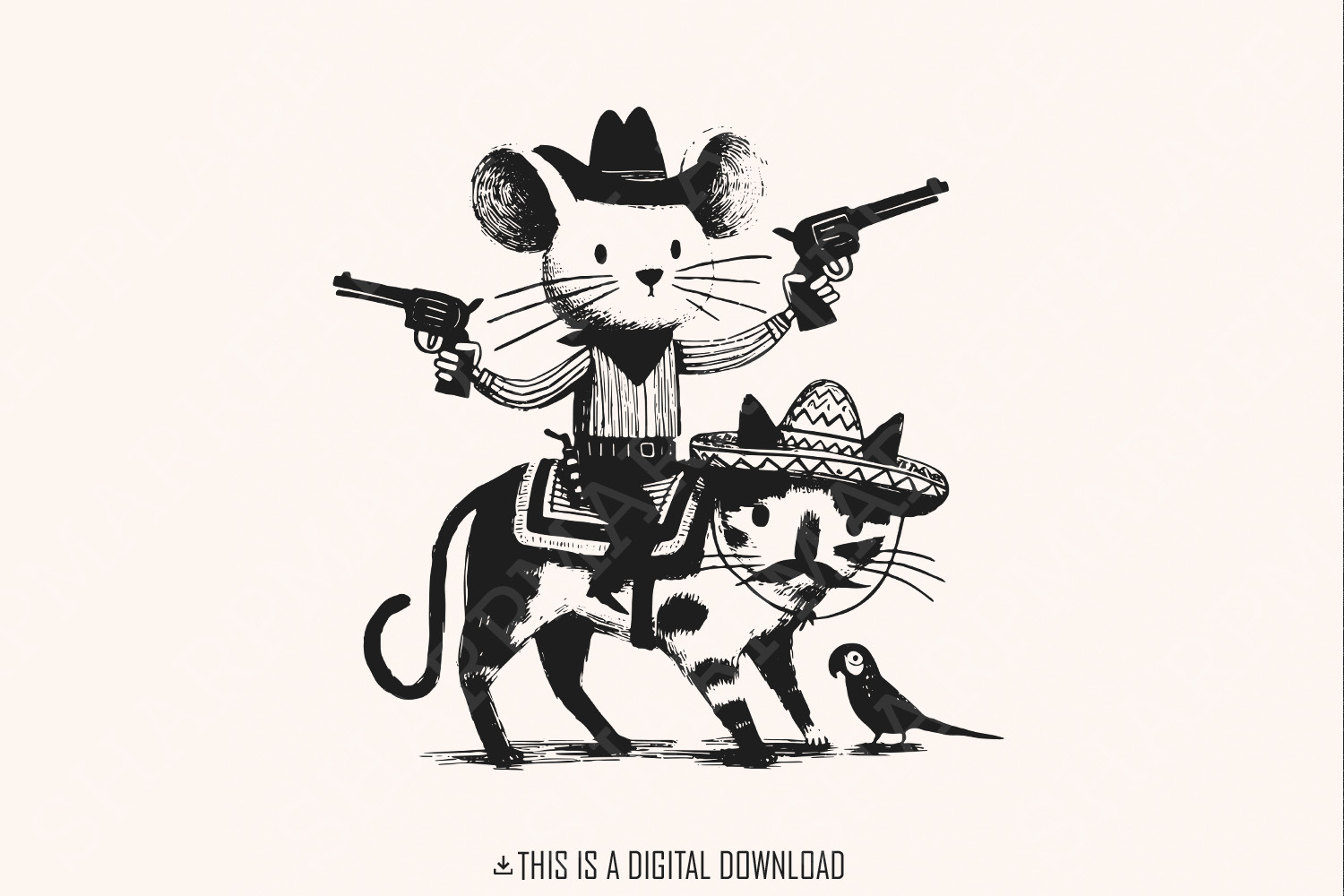 Mouse Cowboy, Cat png, Mouse png, Cowboy png, Funny Cat Clipart, Rodeo ...