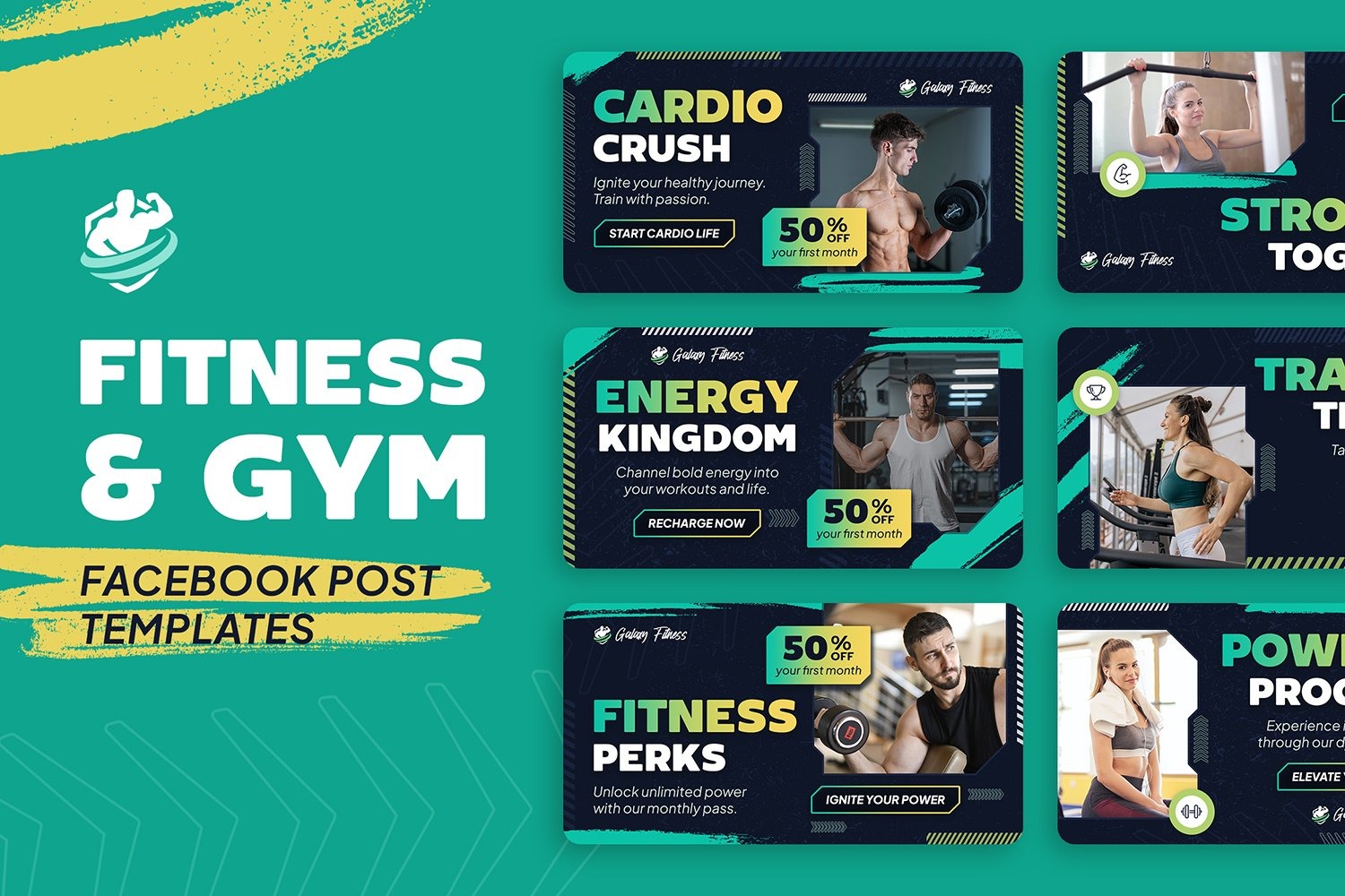 Fitness and Gym Facebook Post Templates - TemplateMonster