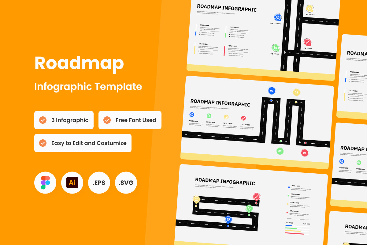 Roadmap Infographic Template V2 #447236 - TemplateMonster