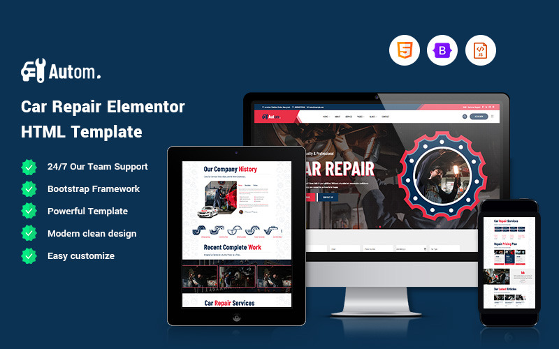 Autom – Car Repair Website Template #448293 - TemplateMonster