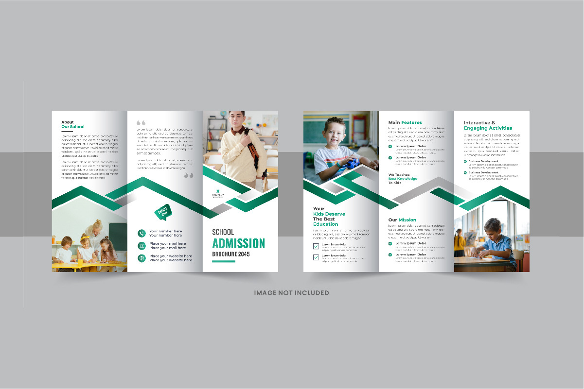 Kids school admission trifold brochure or International school trifold ...
