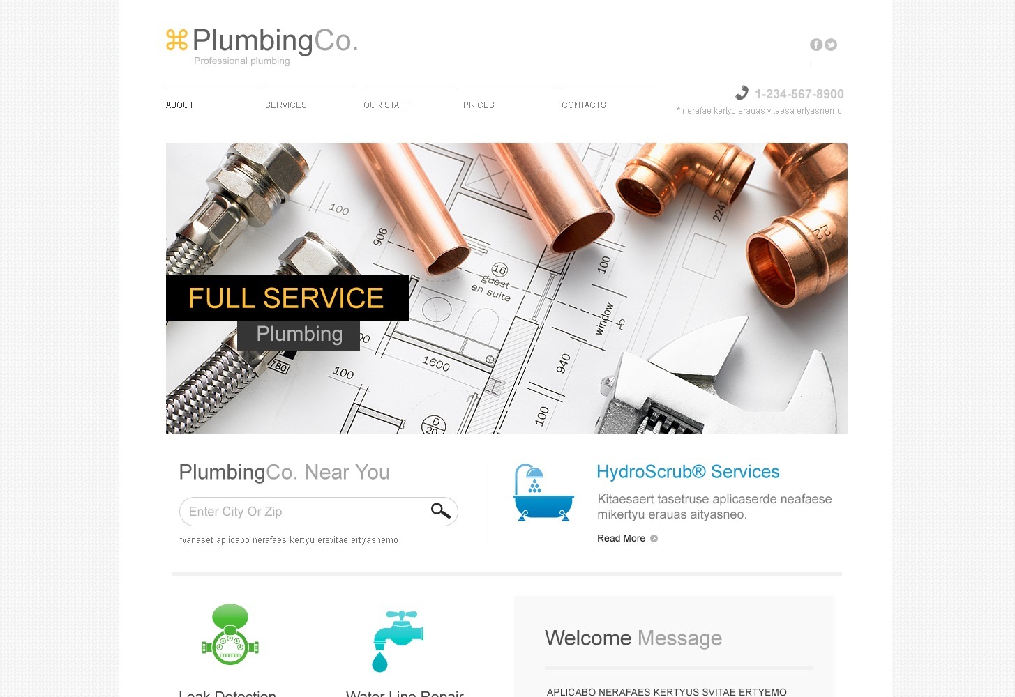 Plumbing Responsive Website Template - TemplateMonster