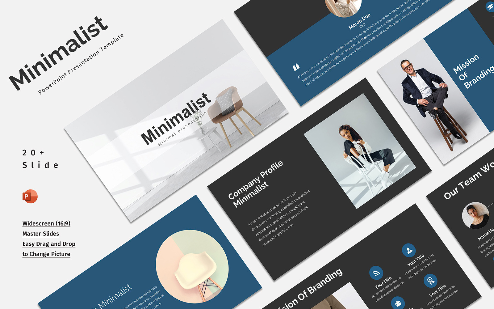 Minimalist Business PowerPoint template - TemplateMonster