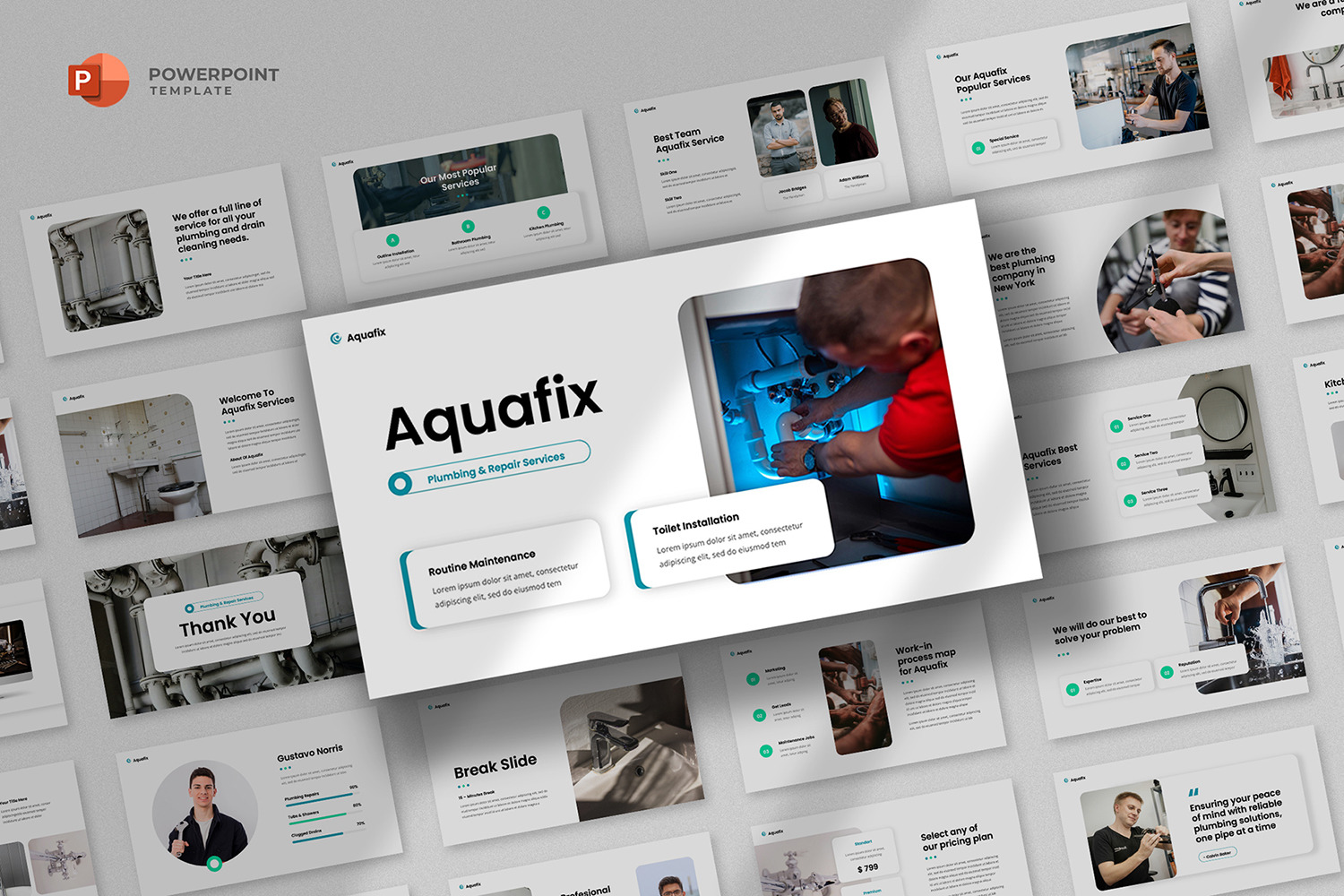Aquafix - Plumbing Services Powerpoint Template