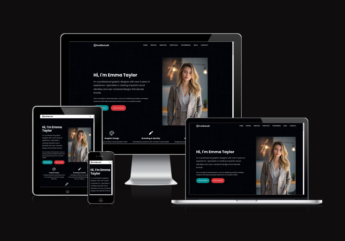 ProFileCraft Template - Multi-Version CV/Resume & Portfolio Website