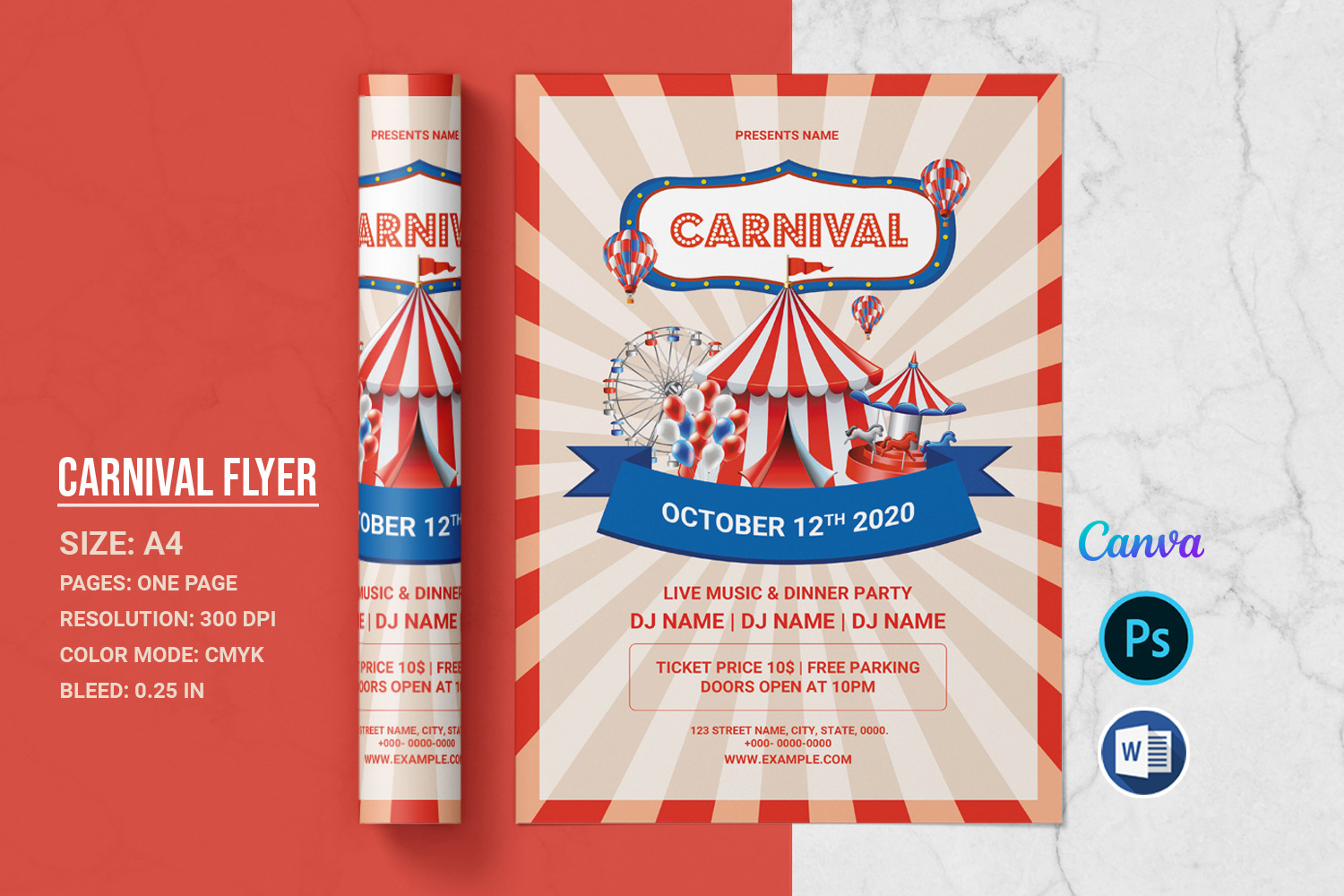 Carnival Fun Fair Invitation Flyer #452319 - TemplateMonster