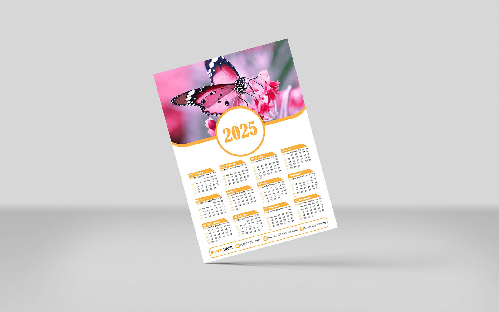 2025 Year Calendar Template Design #452615 - TemplateMonster