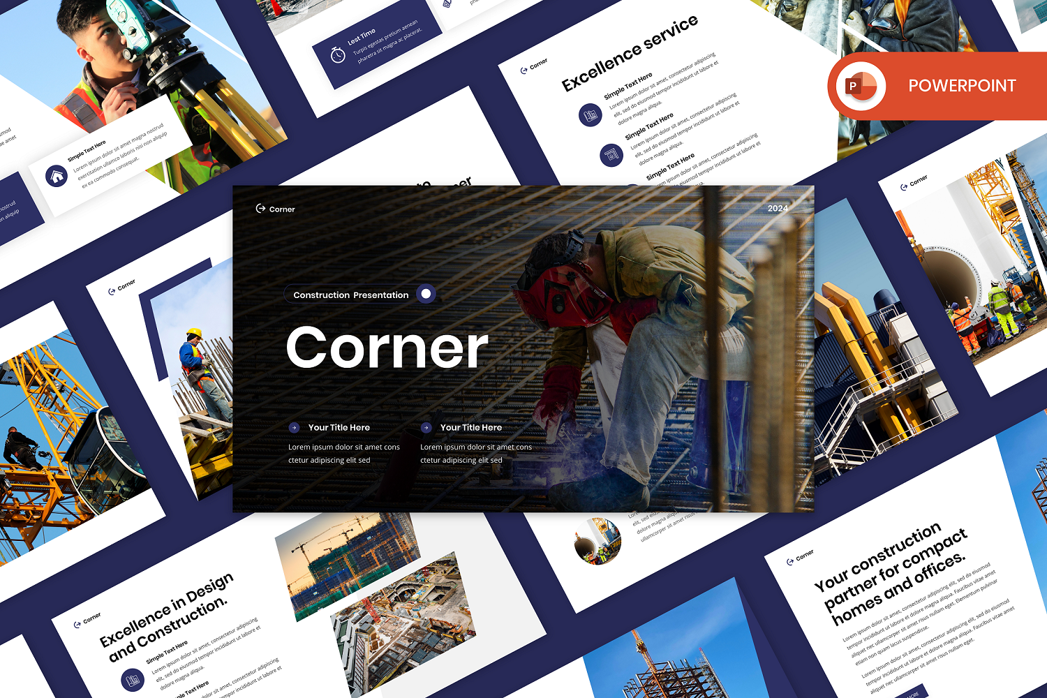 Corner - Construction PowerPoint Template - TemplateMonster