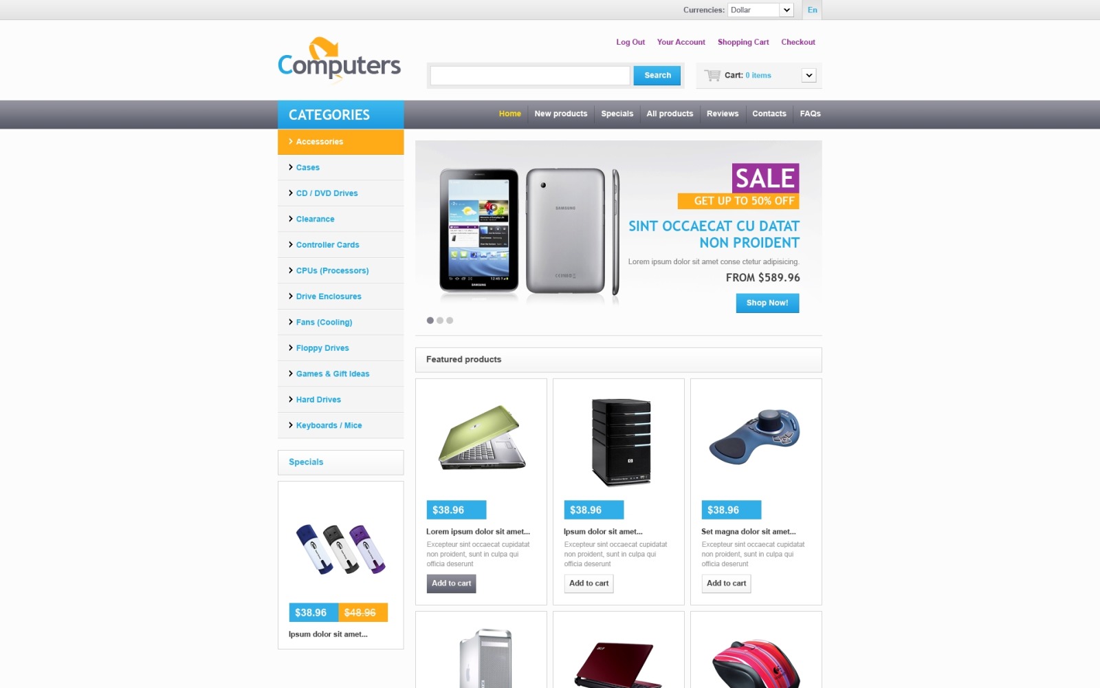 Online Computers Store ZenCart Template - TemplateMonster