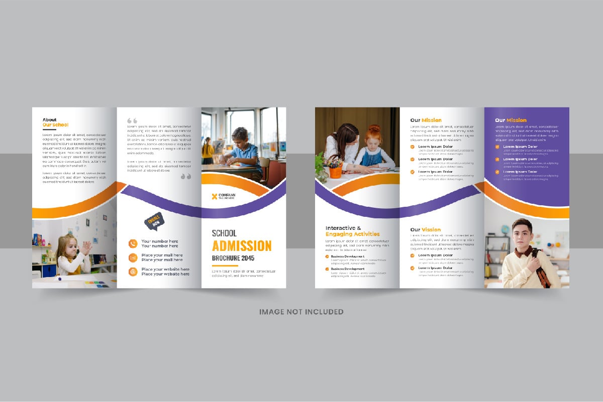 Kids School Admission Trifold Brochure, International school trifold ...