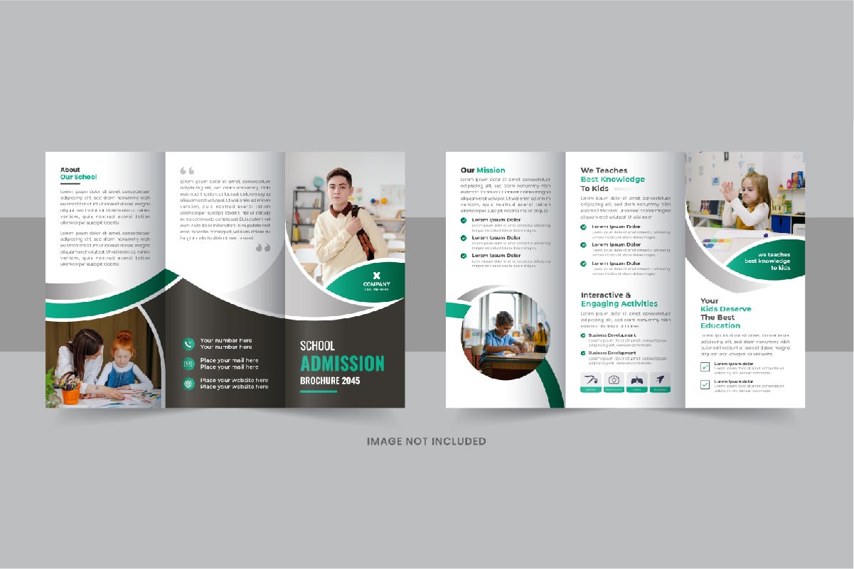 Kids School Admission Trifold Brochure, International school trifold ...