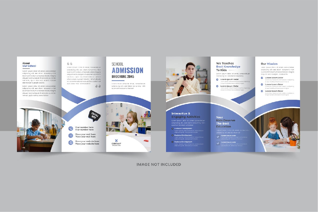 Kids School Admission Trifold Brochure, International school trifold ...
