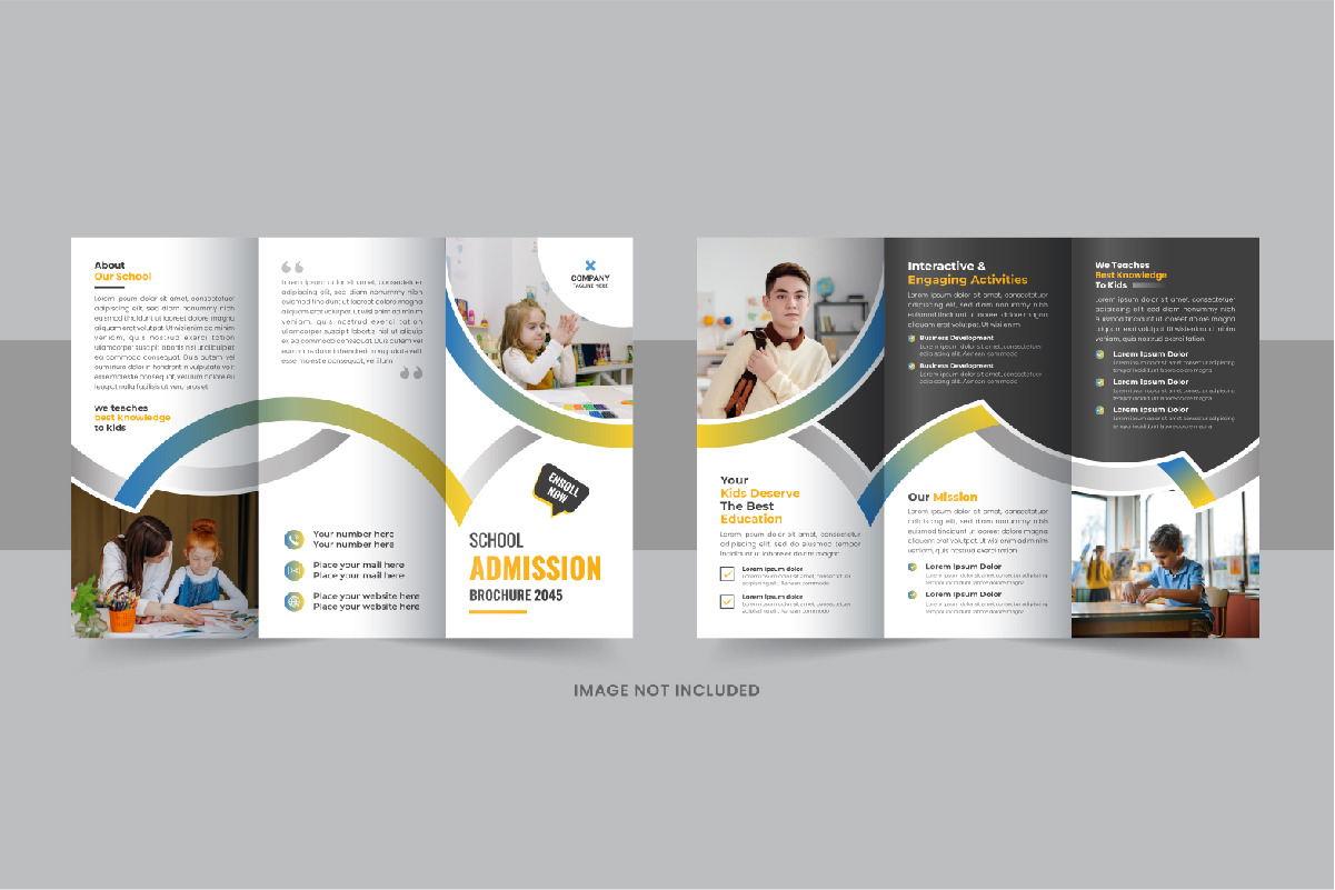 Kids School Admission Trifold Brochure, International school trifold ...