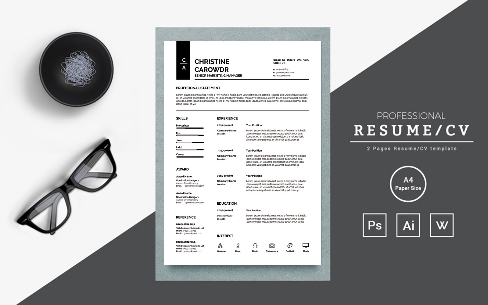Chiristine modern resume template #463148 - TemplateMonster