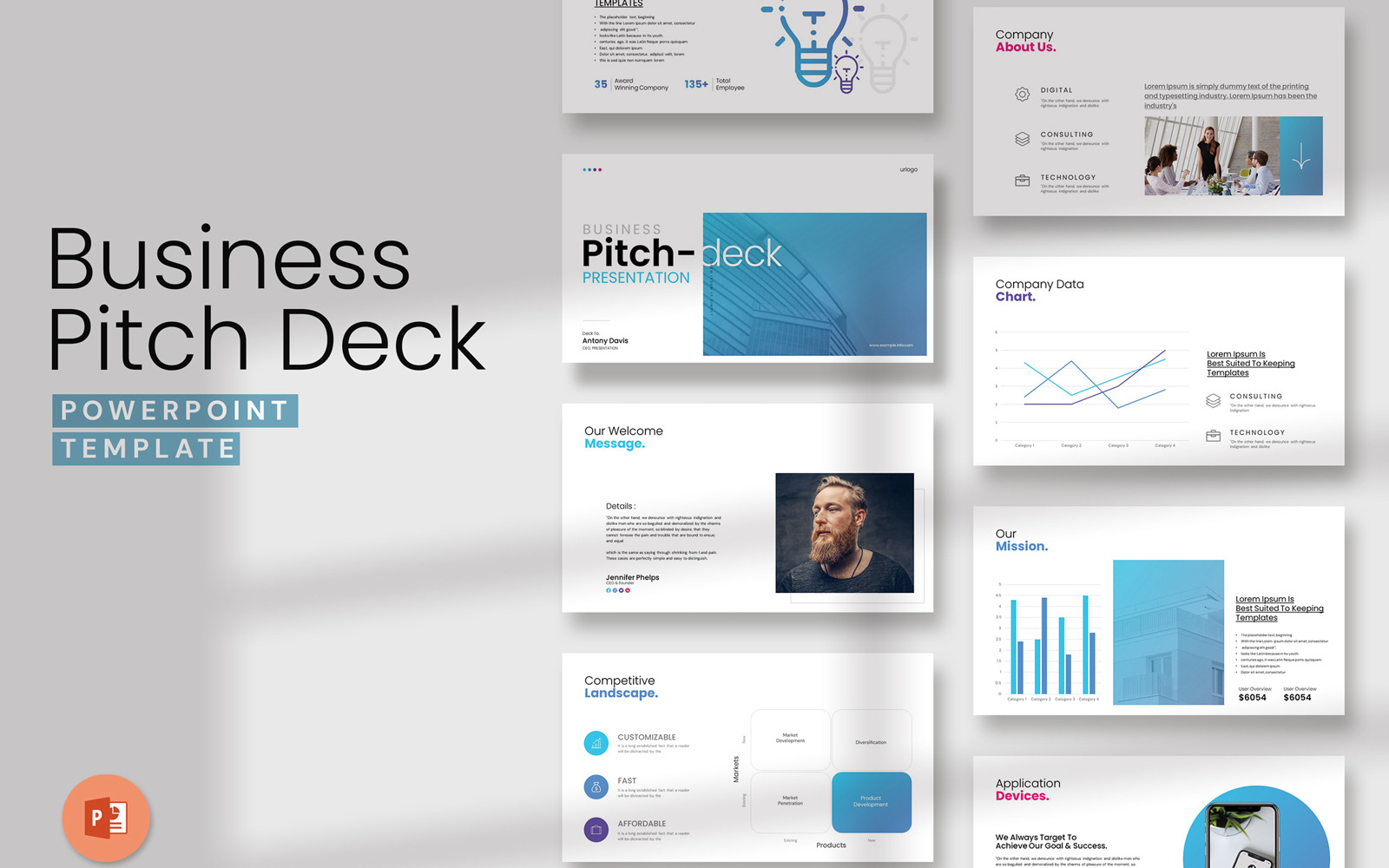 Business Pitch Deck Layout Template #463287 - TemplateMonster