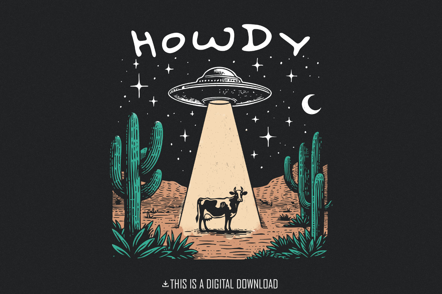 Cow Abduction PNG, Western Howdy, Funny Cow, Alien Cow PNG, Sci-Fi Fun ...