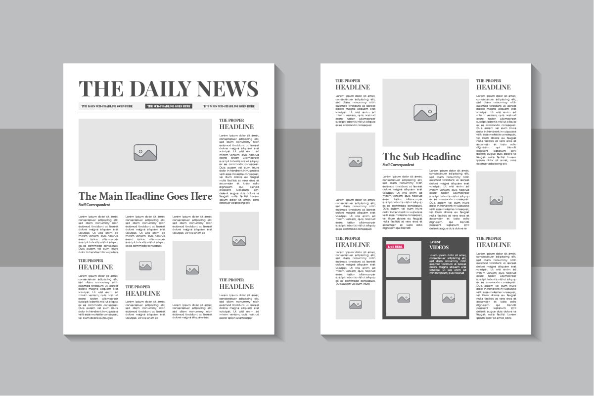The daily news layout design, newspaper template or vintage newspaper ...