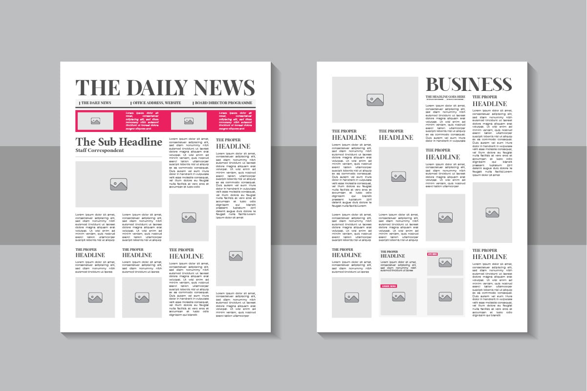 The daily news layout design, newspaper template or vintage newspaper ...
